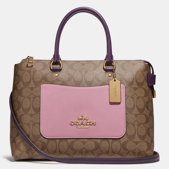 Coach | Bags | Nwt Coach Emma Satchel In Colorblock Signature | Poshmark